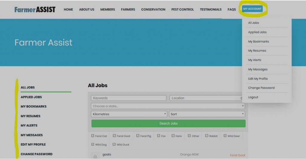 Navigating the Jobs Board